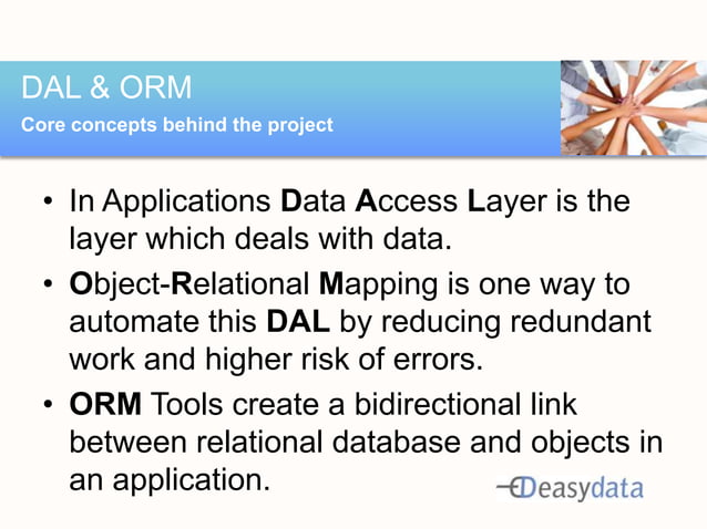 Easy Data Object Relational Mapping Tool | PPT