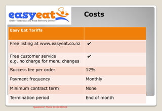 EASYEAT.CO.NZ INFORMATION FOR RESTAURANTS | PPTX
