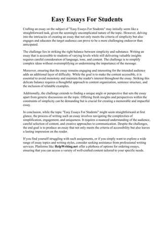 Easy Essays For Students.pdf
