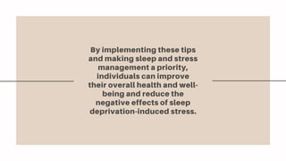 Less Sleep Will Cause Stress: Understanding the Connection | PDF