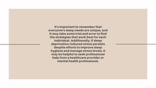 Less Sleep Will Cause Stress: Understanding the Connection | PDF