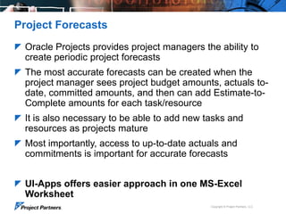 Quickly update your Project financial Forecast for your Oracle EBS ...