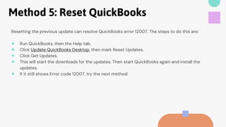 Easy Guide to Fix QuickBooks Error Code 12007.pptx
