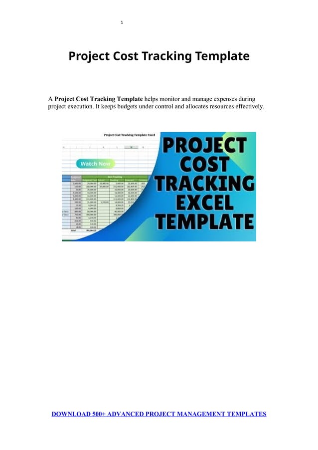 Easy Guide to Project Cost Tracking Template.docx