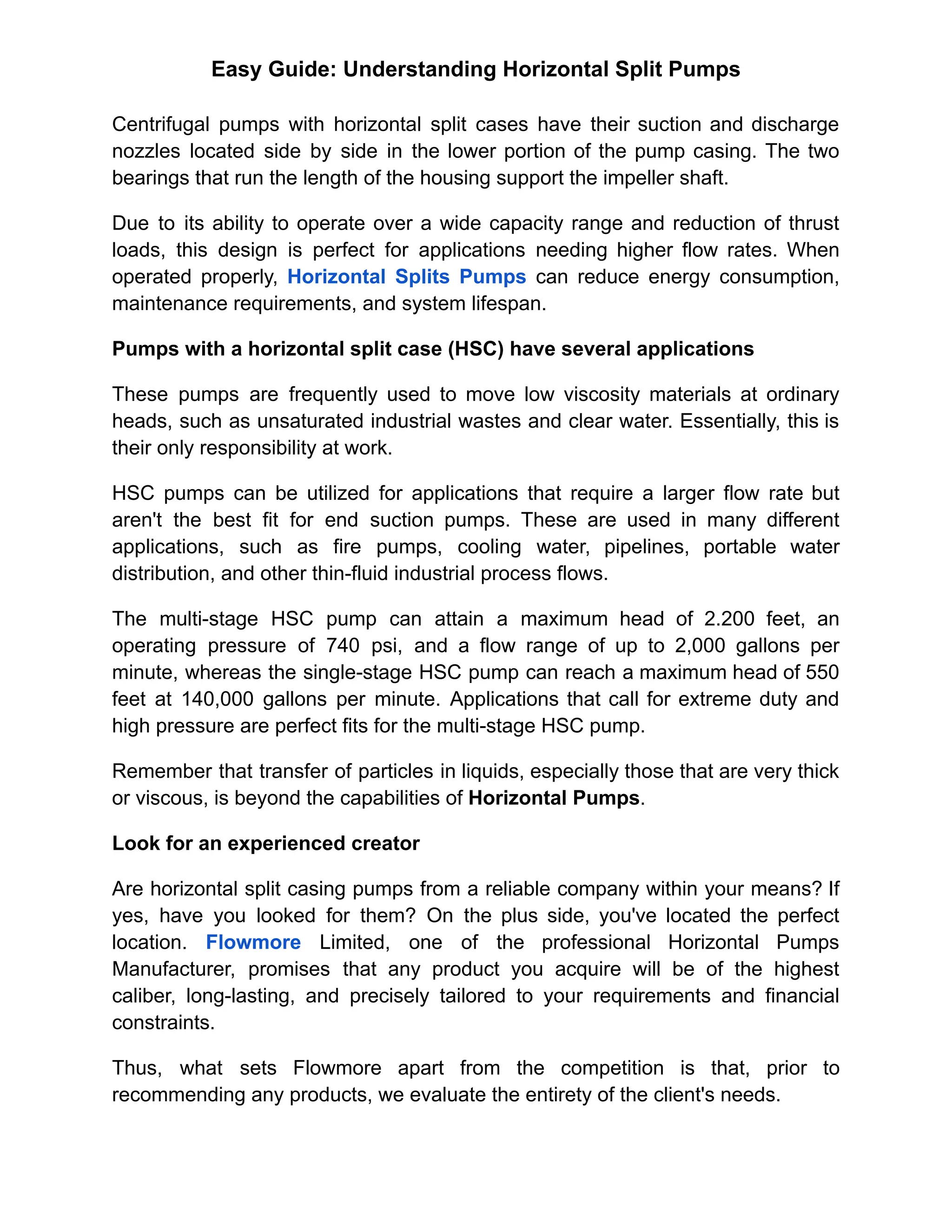 Easy Guide: Understanding Horizontal Split Pumps | PDF