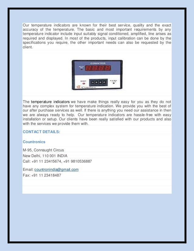 Easy indication of the temperature with temperature indicator