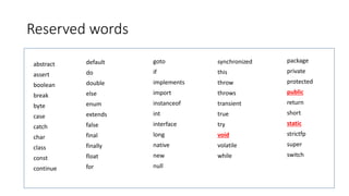 Easy java key definition & practice | PPT