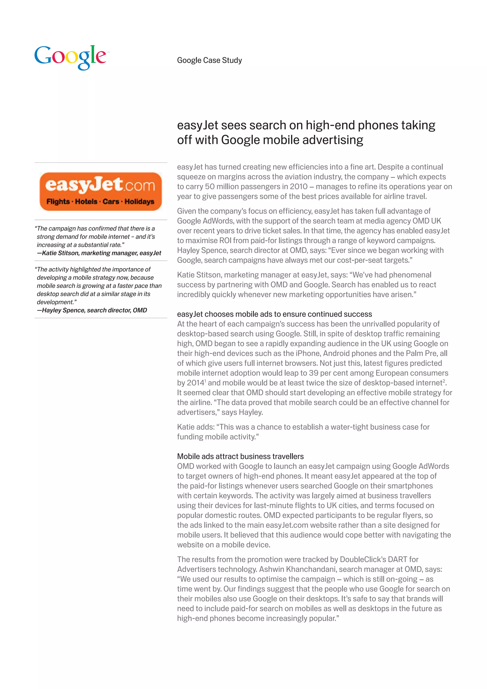 Easy Jet Case Study | PDF