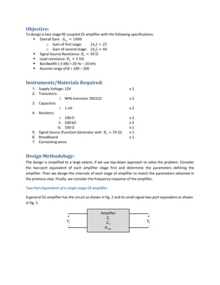 Two-stage CE amplifier | PDF