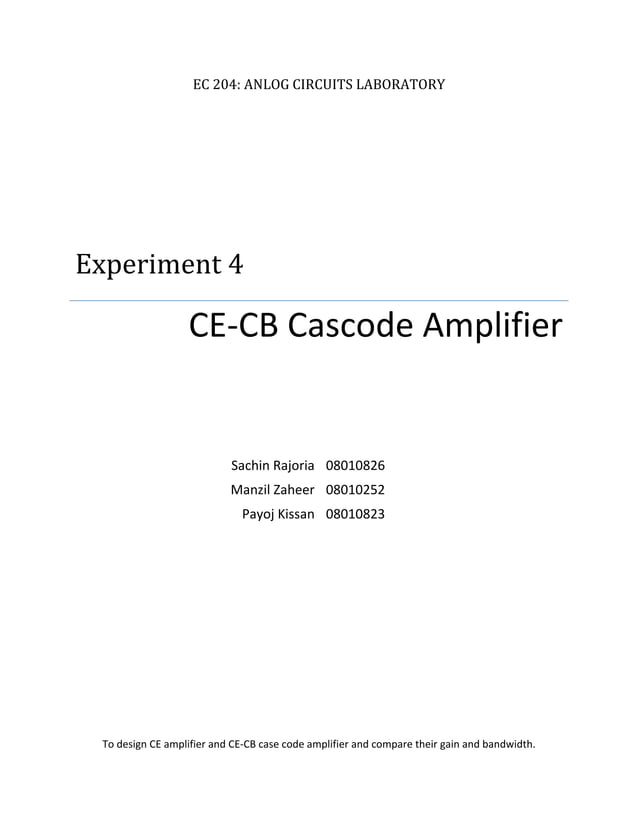 ce~cb cascode amplifier | PDF