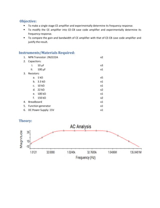 ce~cb cascode amplifier | PDF