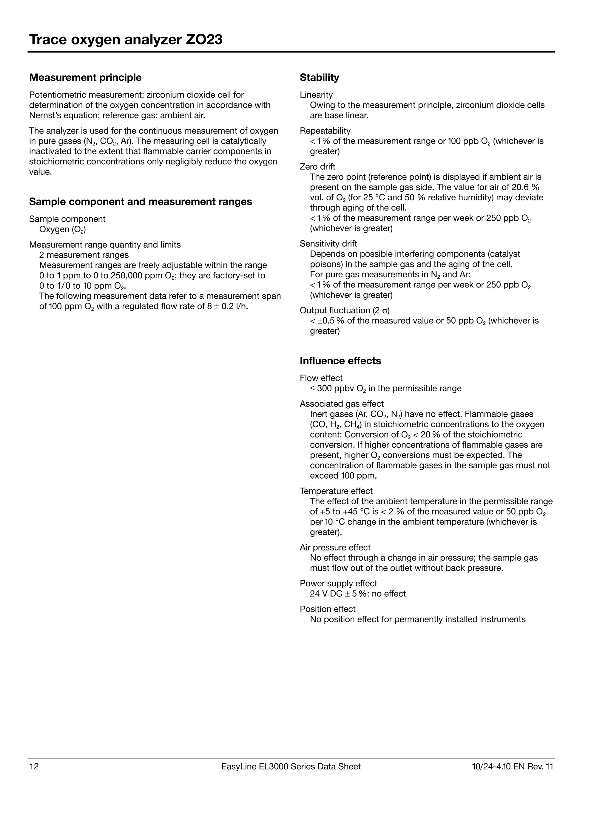 Easy line EL3000 series ABB CEMS Datasheet-continuous gas analyzers | PDF