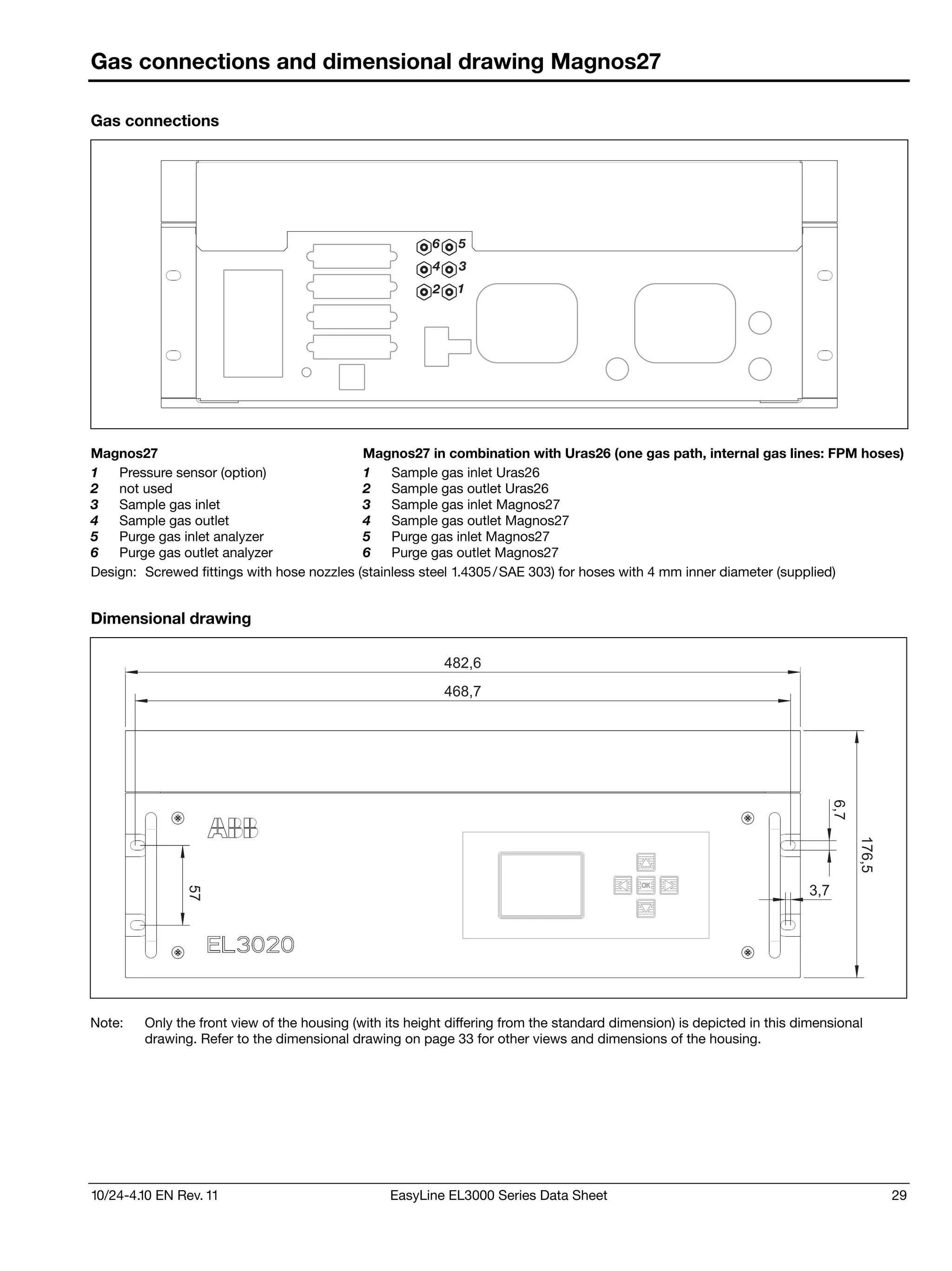 Easy line EL3000 series ABB CEMS Datasheet-continuous gas analyzers | PDF