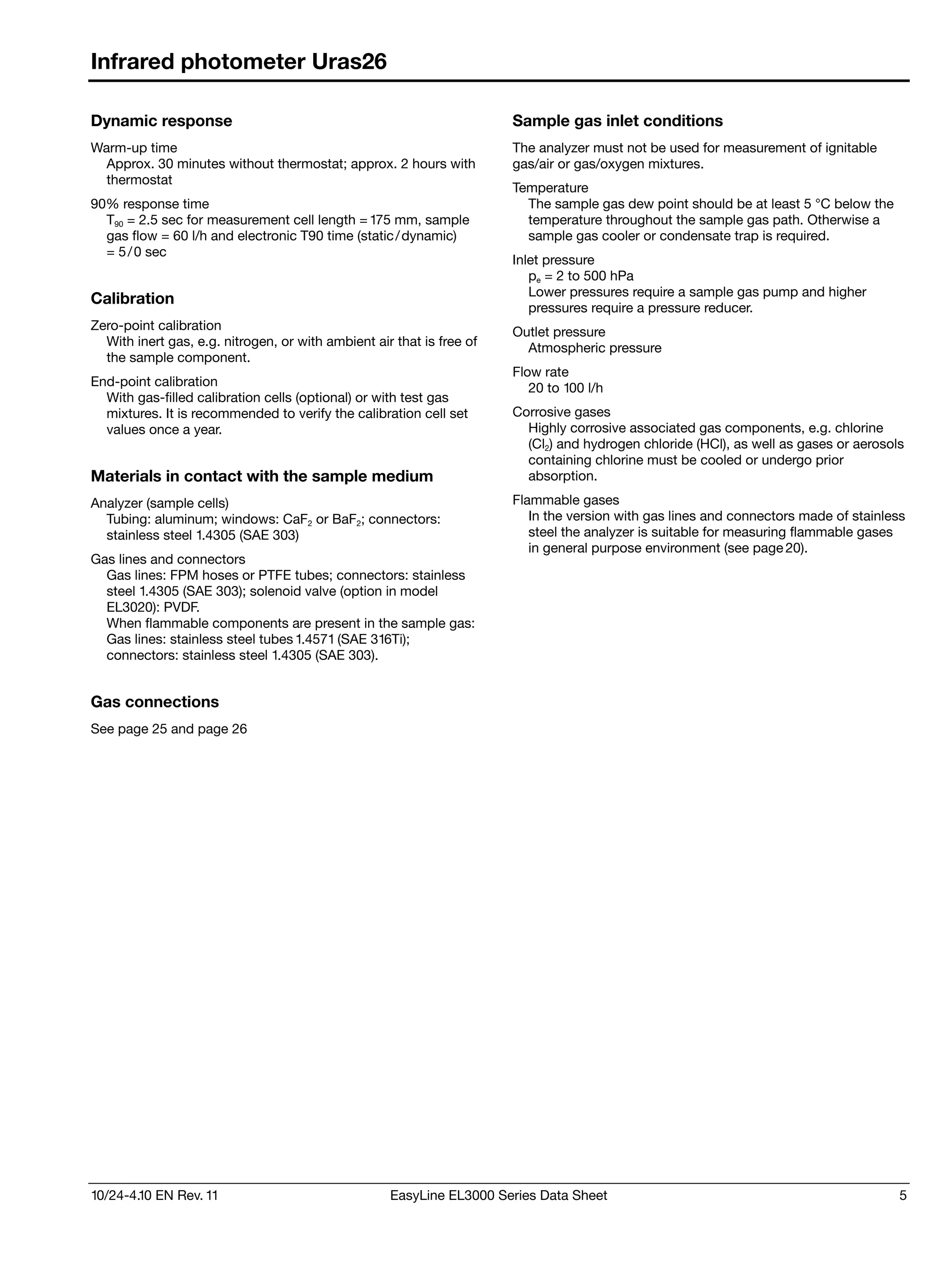 Easy line EL3000 series ABB CEMS Datasheet-continuous gas analyzers | PDF