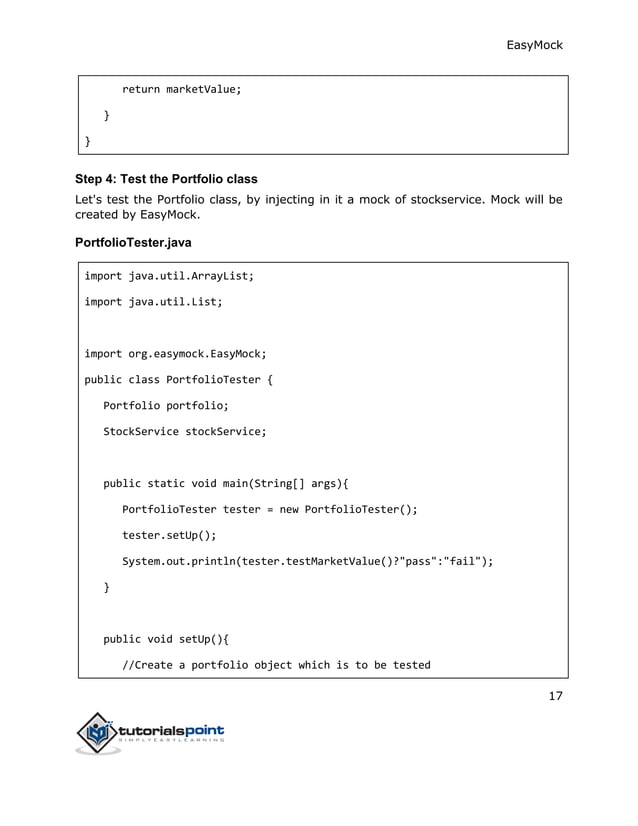Easymock tutorial | PDF