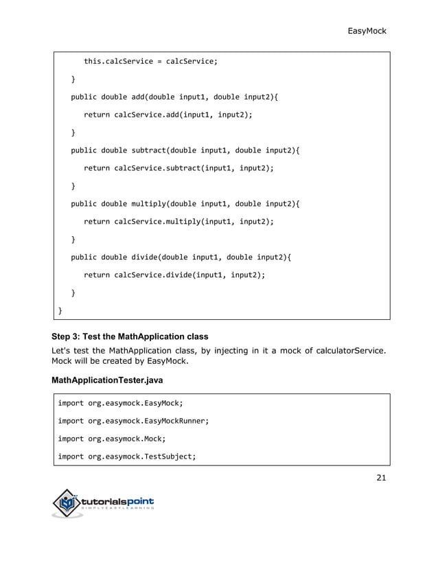 Easymock tutorial | PDF