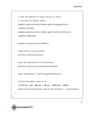 Easymock tutorial | PDF