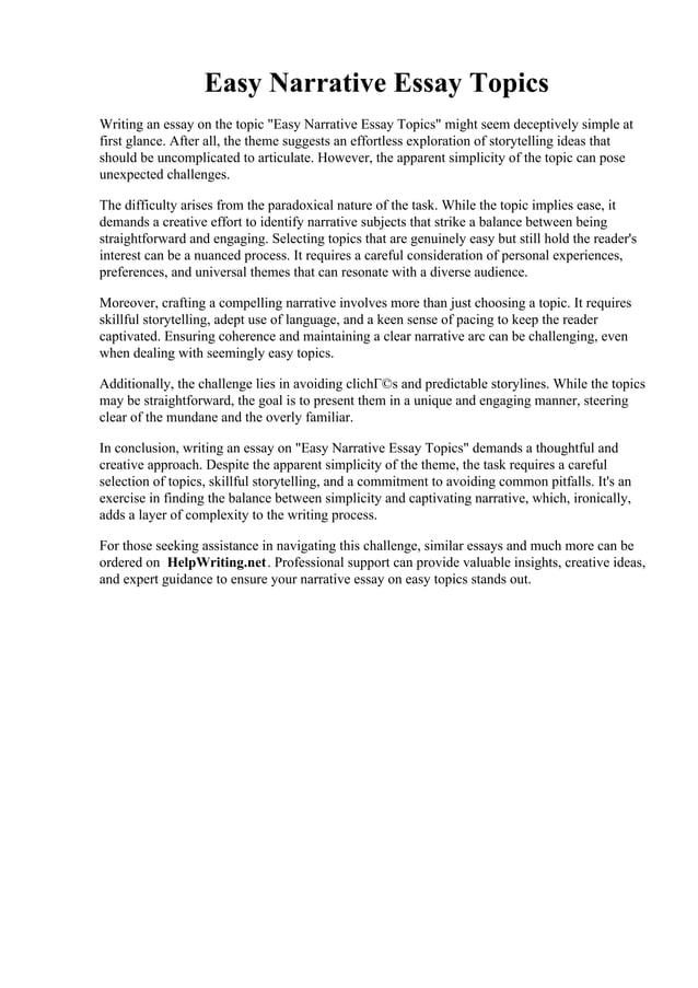 Easy Narrative Essay Topics | PDF