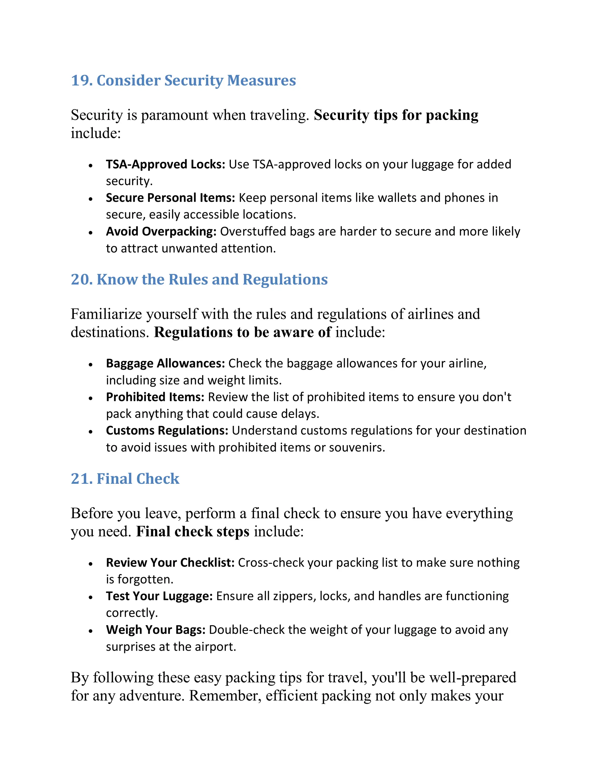 Free Guide Easy Packing Tips for Travel 2024 | PDF