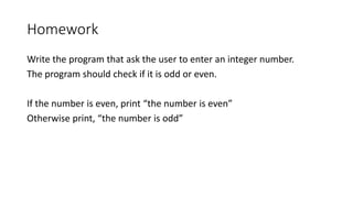 Easy practice with if statement and boolean type | PPTX | Technology & Computing