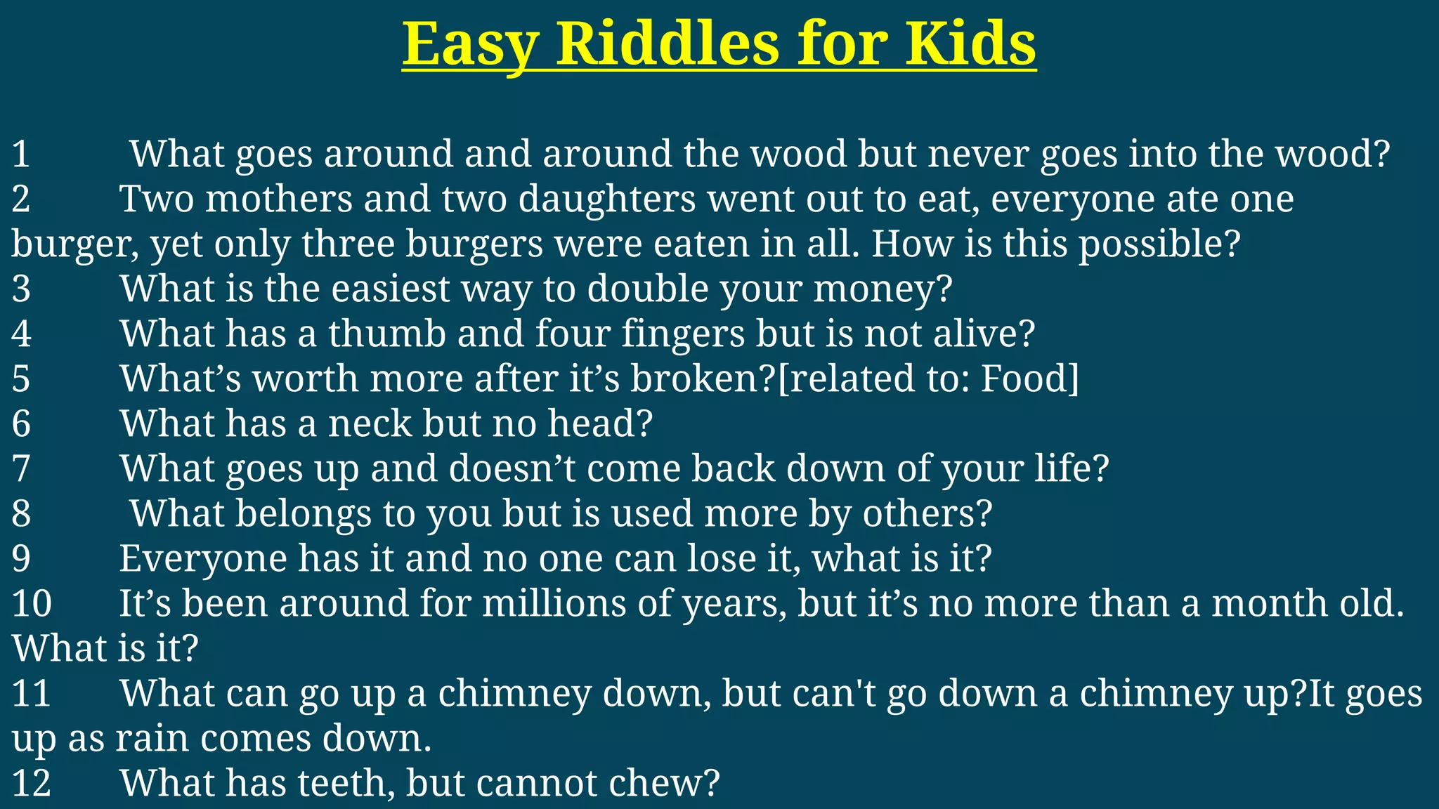 Easy riddles for kids | PDF