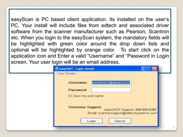 Easy Scan User Manual Scantron Scanners | PPTX