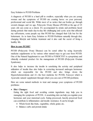 Easy solution to pcod problems | PDF