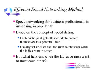Easy Speed Networking Method | ODP