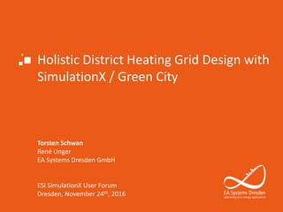 Holistic District Heating Grid Design with SimulationX & Green City | PDF
