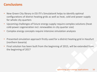 Holistic District Heating Grid Design with SimulationX & Green City | PDF