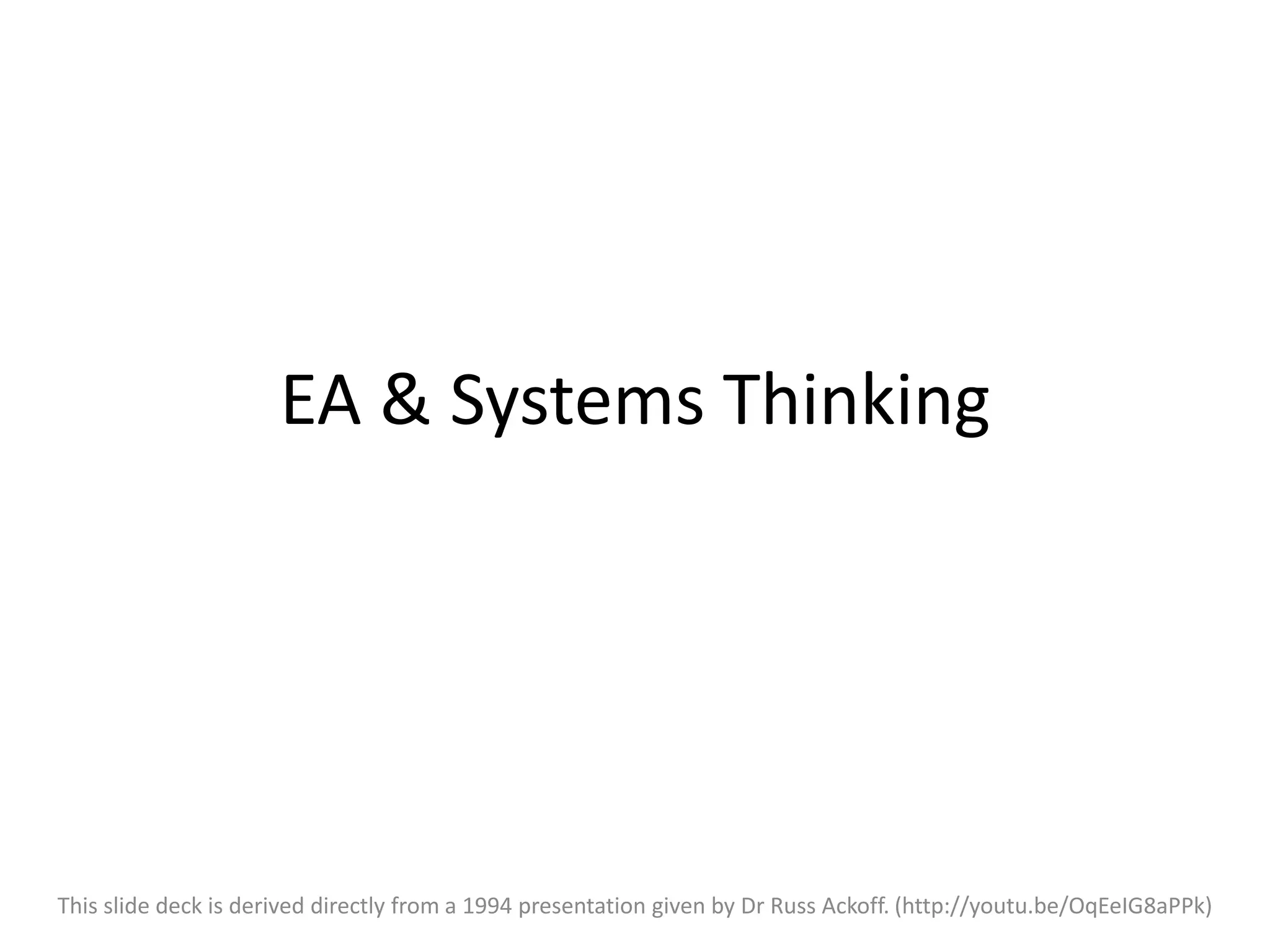 Enterprise Architecture & Systems Thinking | PPTX