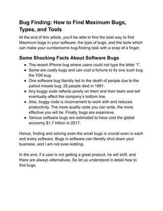 Easy & Step-By-Step Ways of Finding Bugs in Software.pdf
