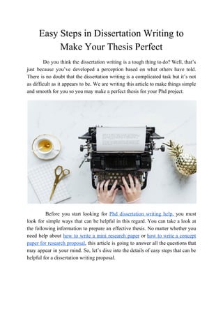 Easy Steps in Dissertation Writing to Make Your Thesis Perfect | PDF