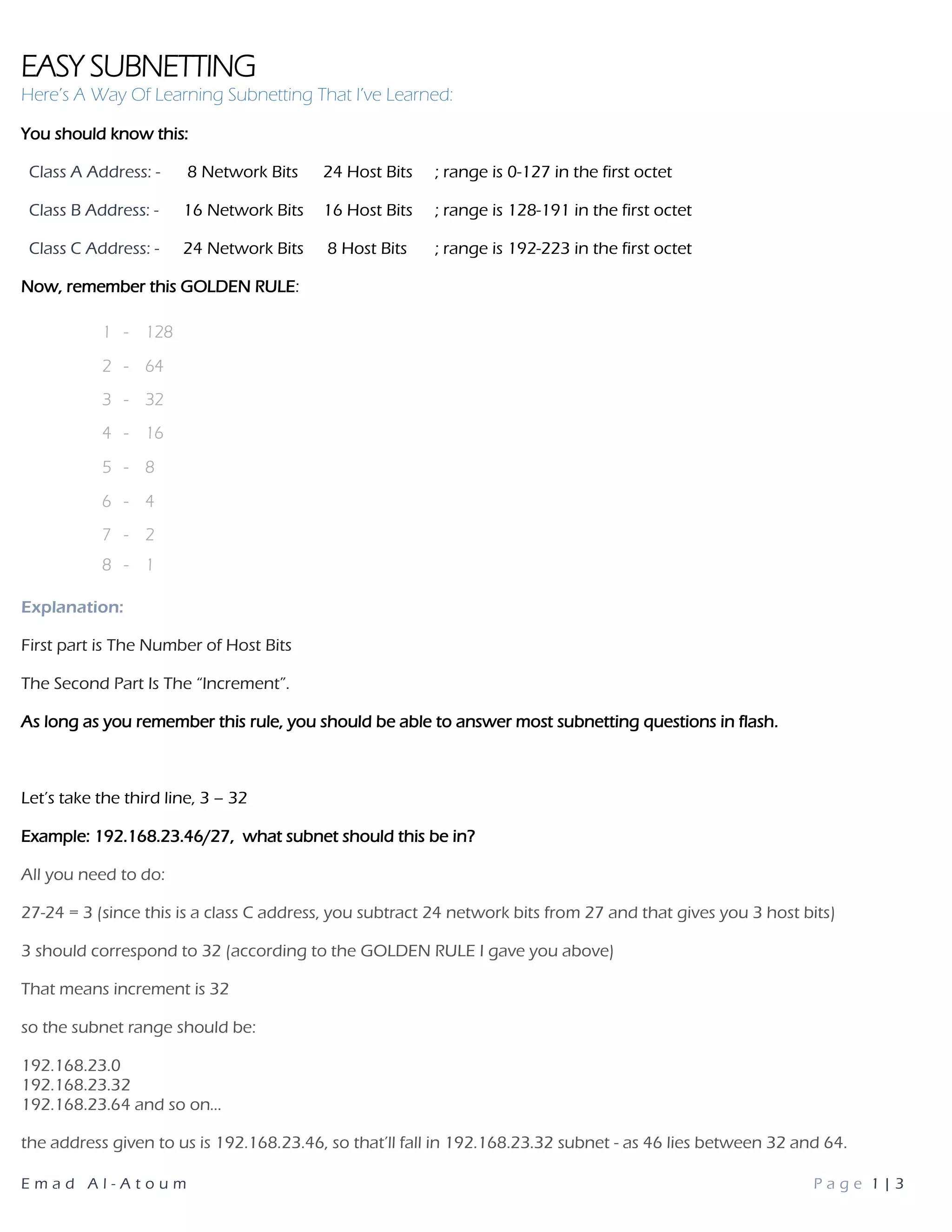 Fast And Easy Subnetting Pdf