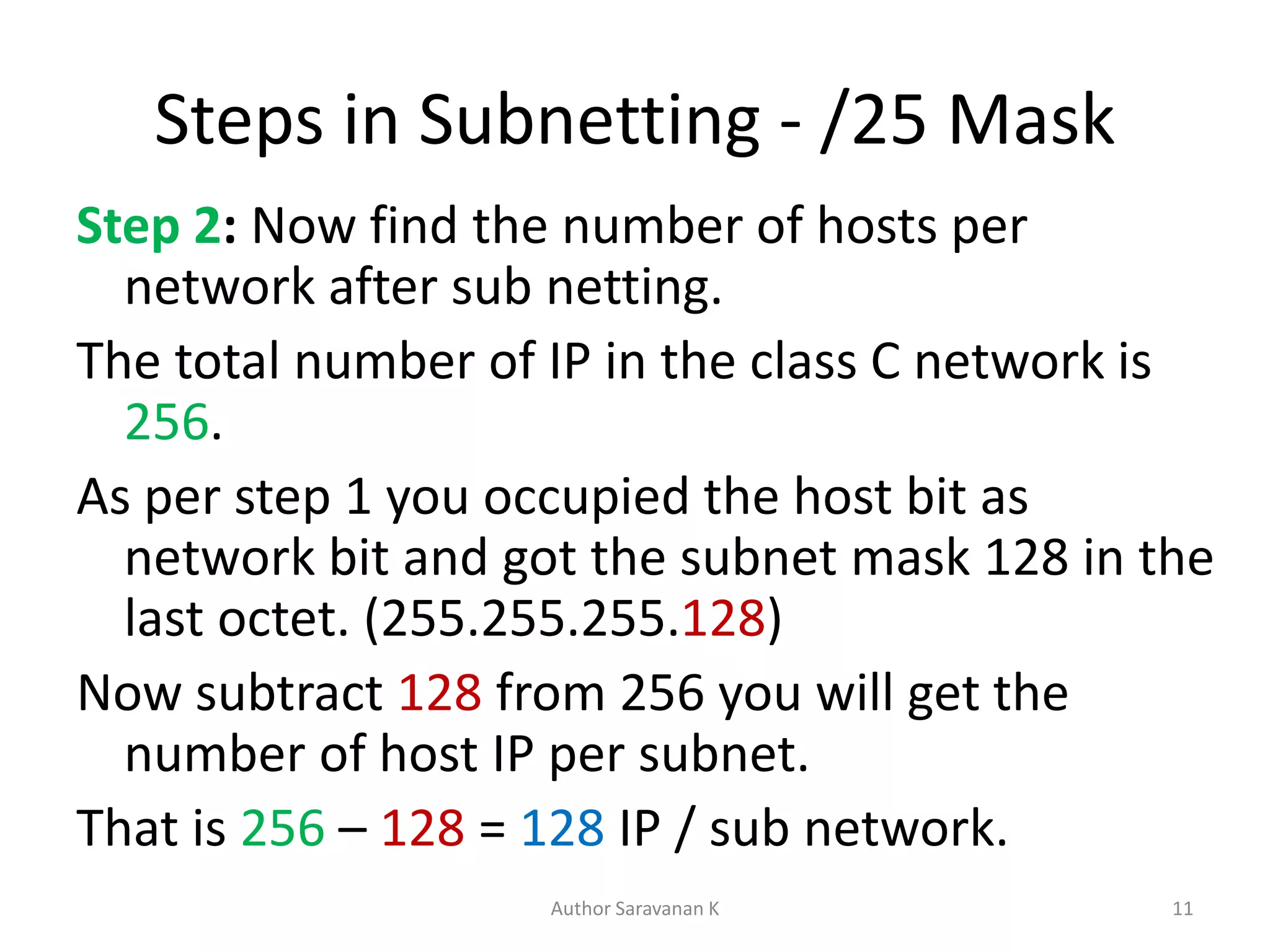 Easy subnetting | PPSX | Computer Networking | Computing