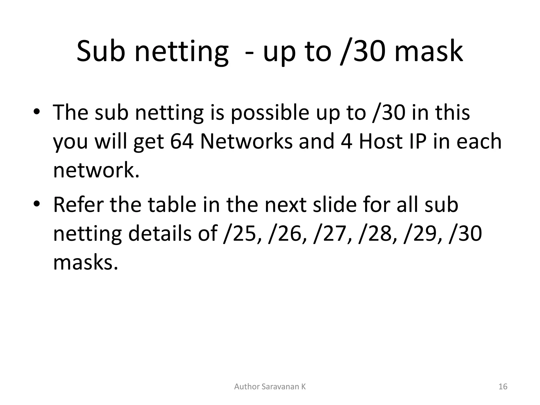Easy subnetting | PPSX | Computer Networking | Computing