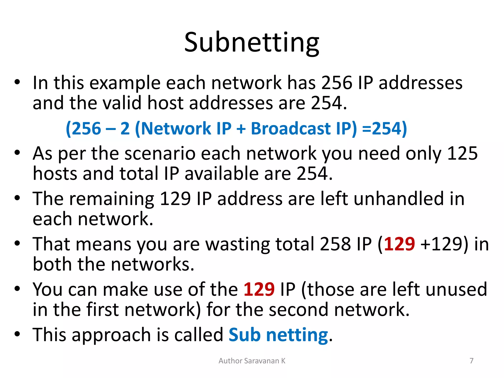 Easy subnetting | PPSX | Computer Networking | Computing