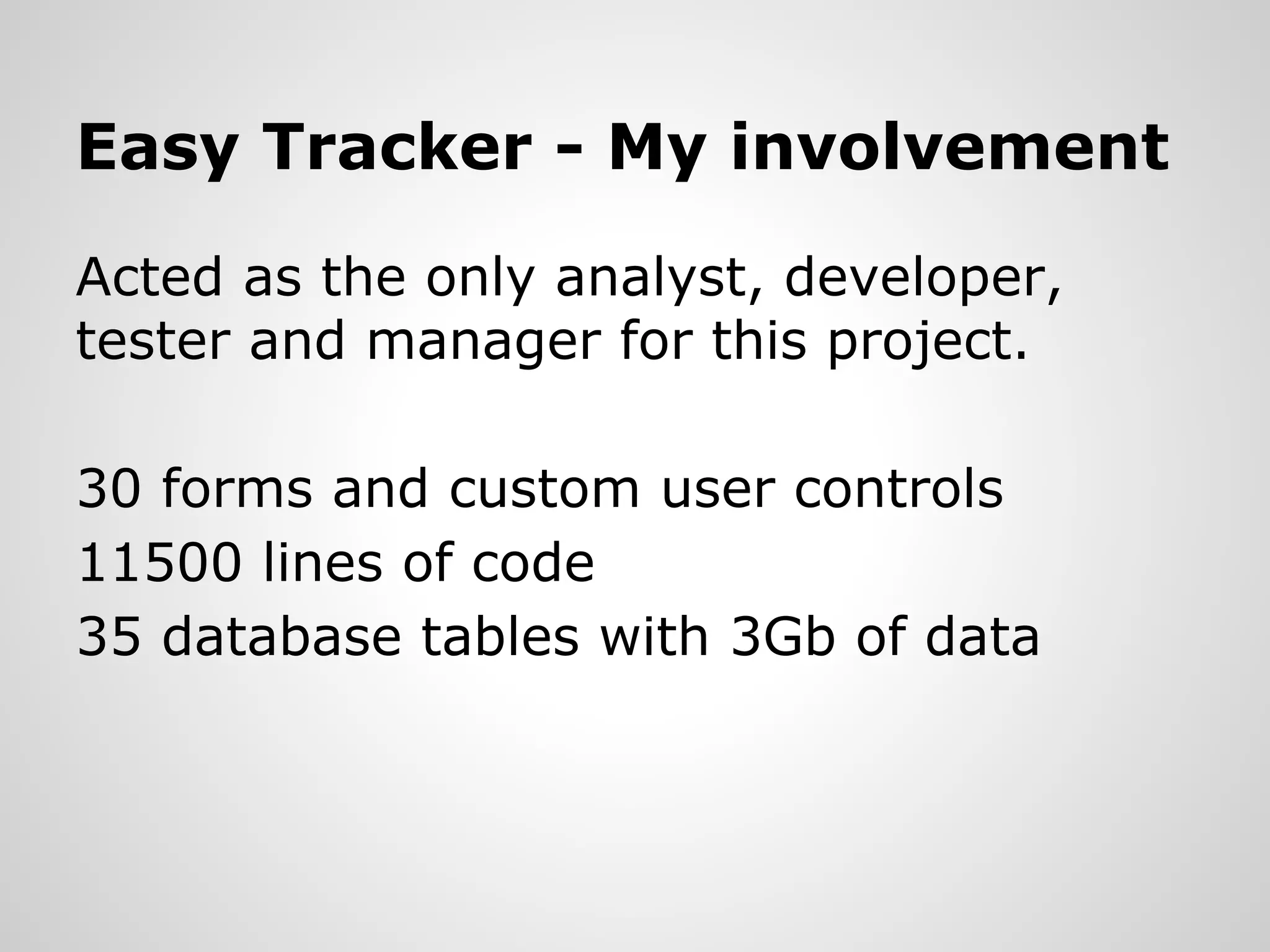 Easy tracker overview | PPT