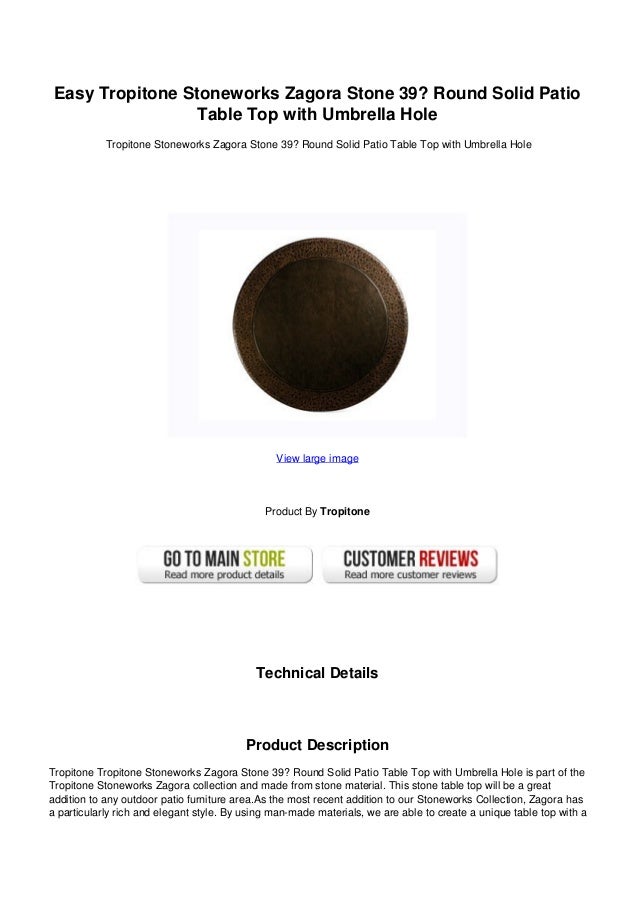 Easy Tropitone Stoneworks Zagora Stone 39 Round Solid Patio Table Top ...