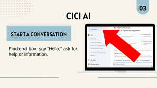 EASY TUTORIAL OF HOW TO USE CiCi AI BY: FEBLESS HERNANE | PPTX