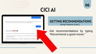 EASY TUTORIAL OF HOW TO USE CiCi AI BY: FEBLESS HERNANE | PPTX