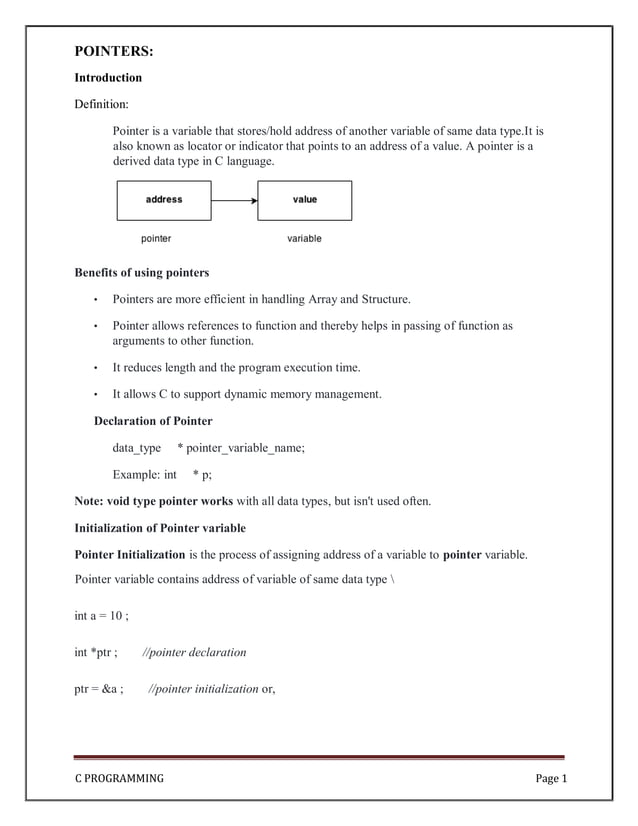 Easy Understanding Of Pointers In C Languagepdf 