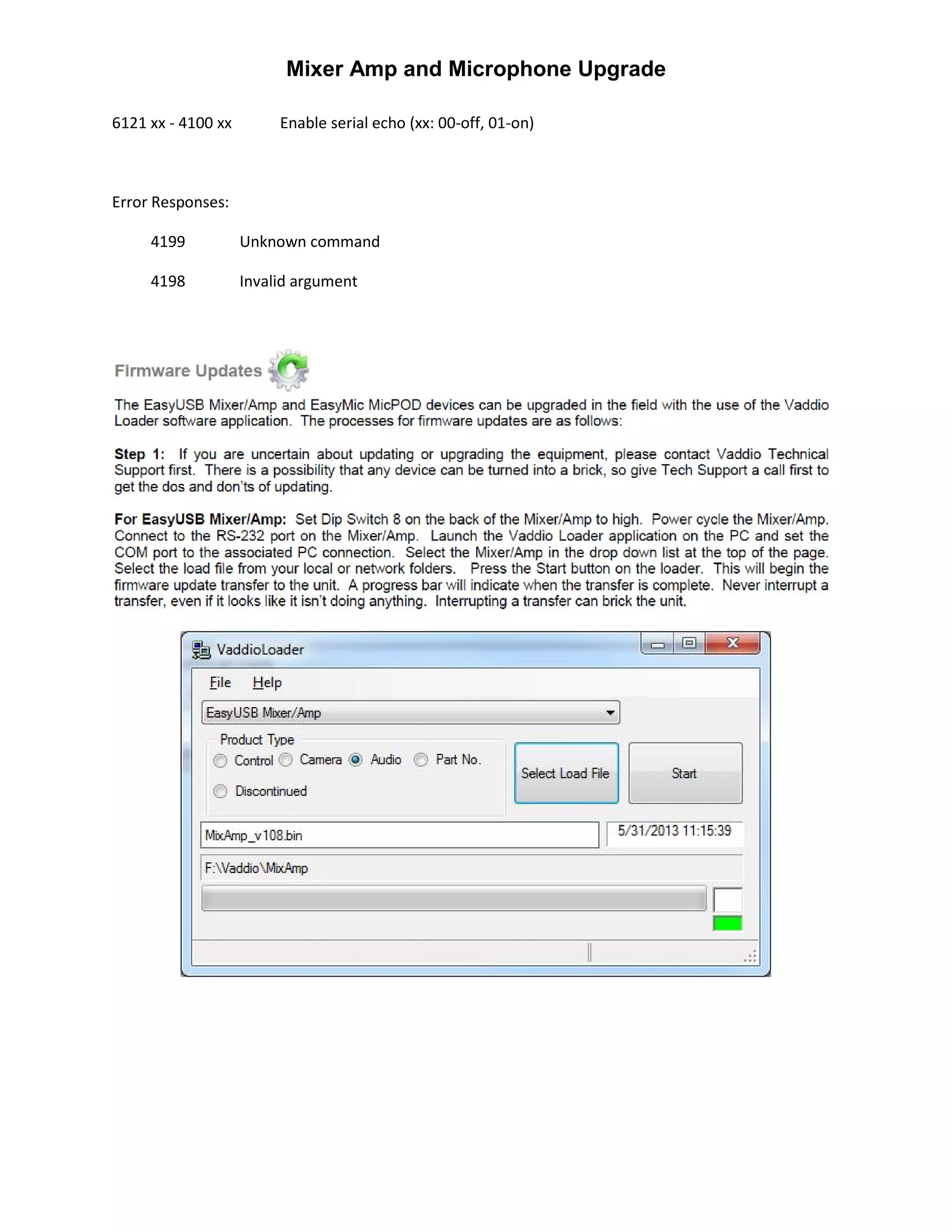 Vaddio Easy usb mixer amp firmware upgrade | PDF