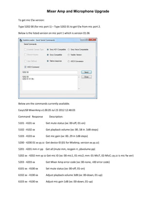 Vaddio Easy usb mixer amp firmware upgrade | PDF