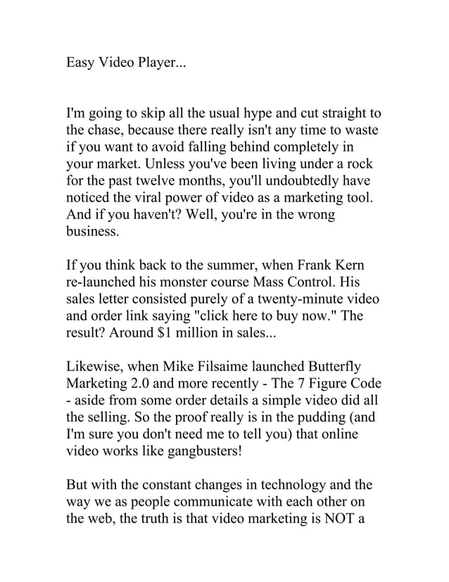 Easy video player | PDF