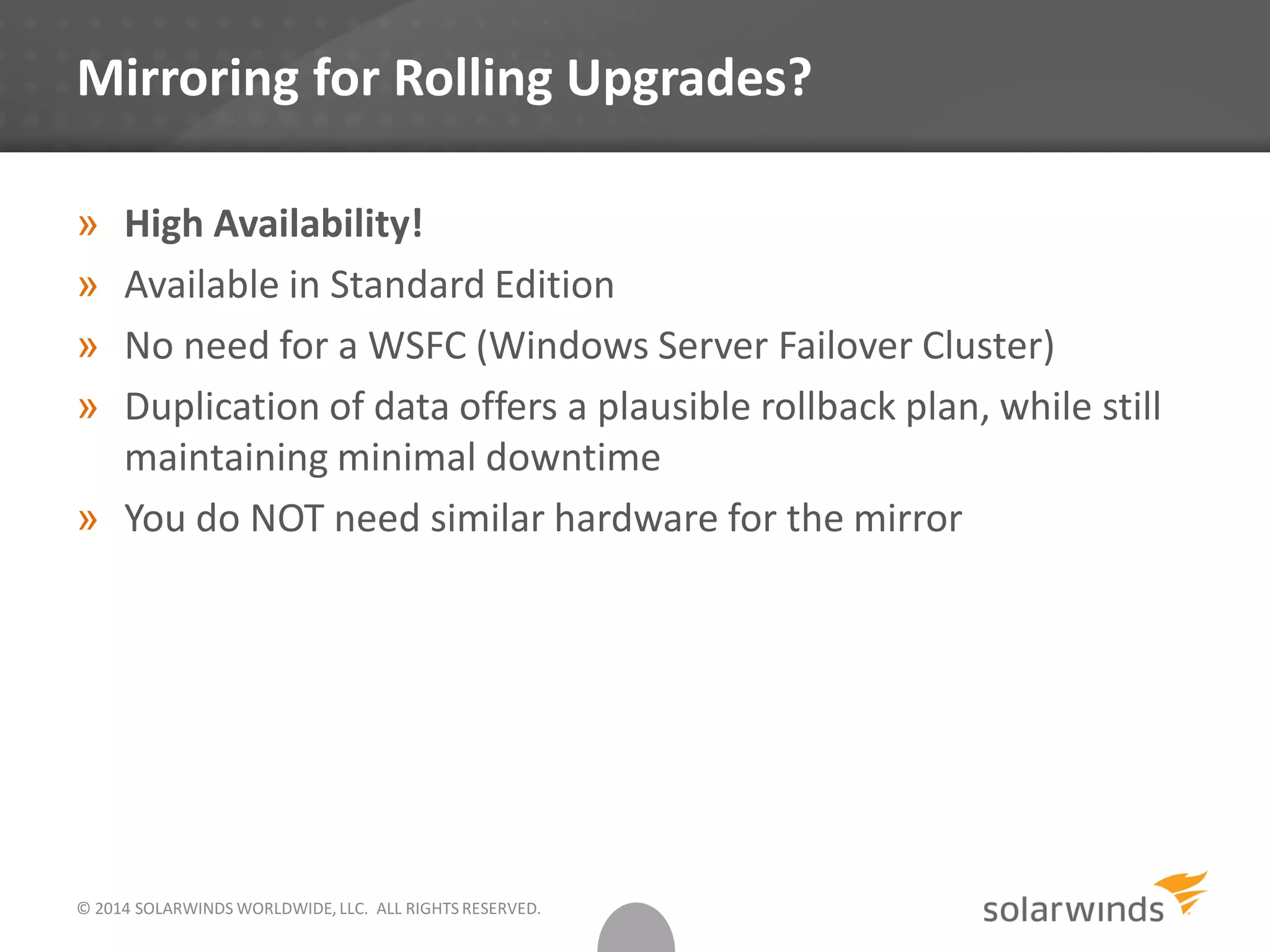 Easy way to do rolling upgrades for SQL Server | PDF