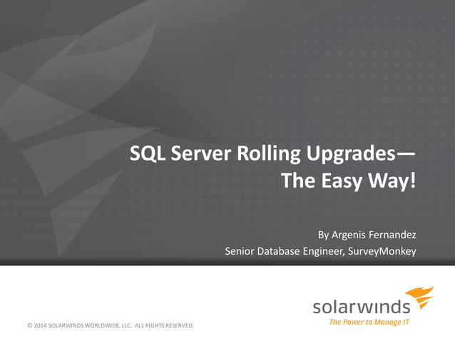 Easy way to do rolling upgrades for SQL Server | PPT