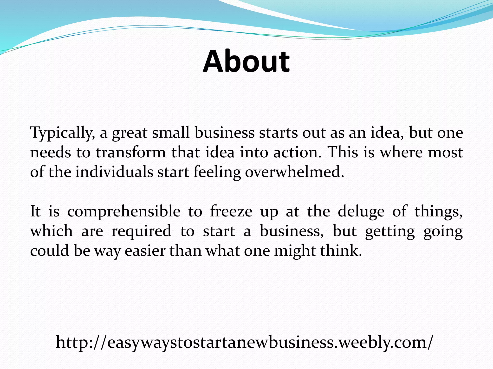 Easy ways to start a new business | PPTX