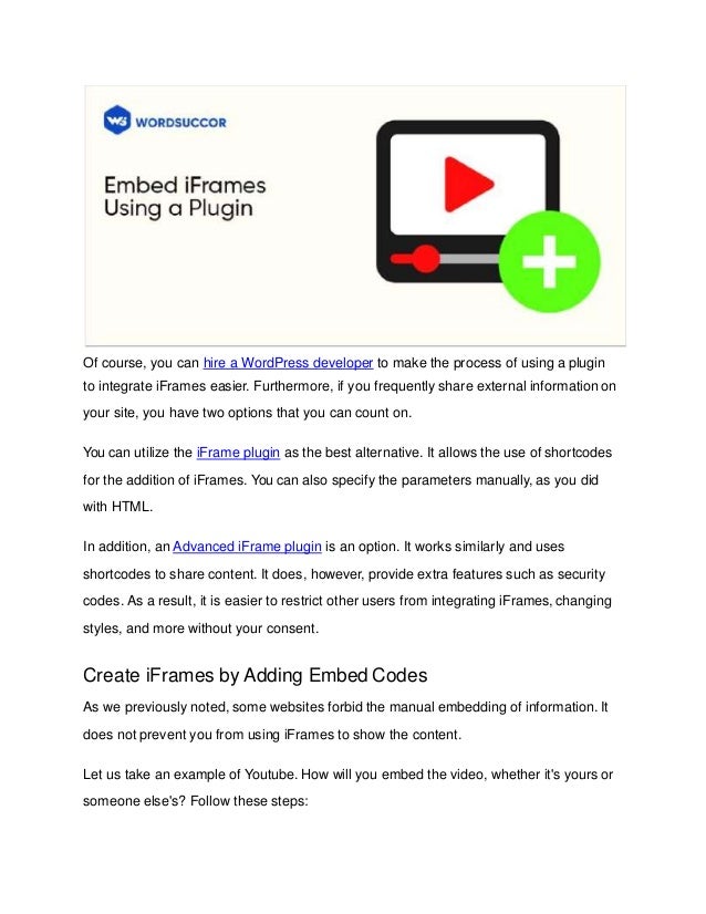 Easy Ways To Use iframe in WordPress Site | PDF