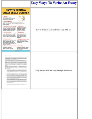 Easy Ways To Write An Essay | PDF